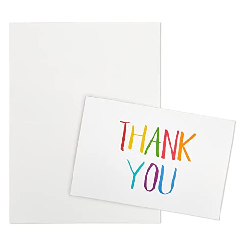 Juvale 48 Pack Thank You Note Cards with Envelopes for Kids Birthday, Baby Shower, Blank Inside (4x6 In)