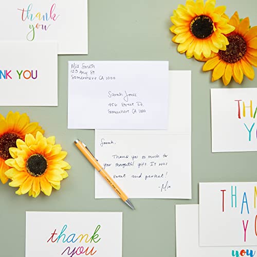 Juvale 48 Pack Thank You Note Cards with Envelopes for Kids Birthday, Baby Shower, Blank Inside (4x6 In)