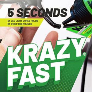 Krazy Fix Light Cure, UV Curing Super Glue with Fast Cure UV Light, 4g, Clear (KF301)