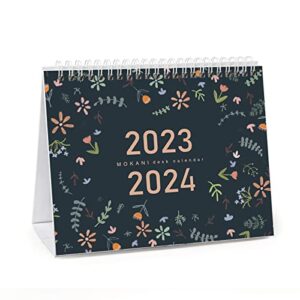 desk calendar 2023-2024, monthly desktop calendar, standing flip calendar with thick paper(jan. 2023 – jun. 2024, 10″ x 8.25″ ), academic year standing desk calendar with planner stickers