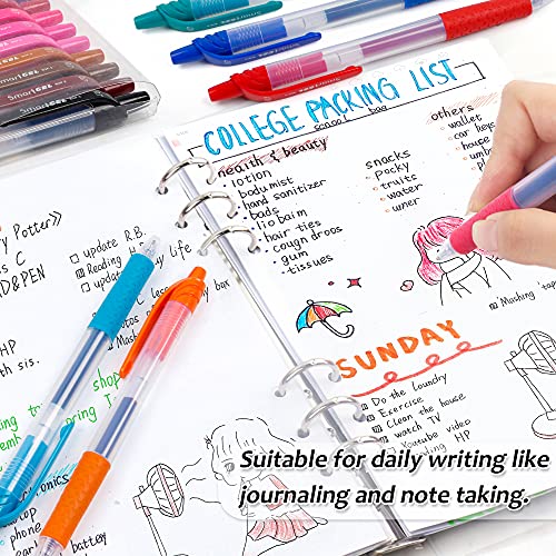 Colored Gel Pens, Lineon 20 Colors Retractable Gel Ink Pens with Grip, Medium Point(0.7mm) Smooth Writing Pens Perfect for Adults and Kids Journal Notebook Planner, Writing in Office and School