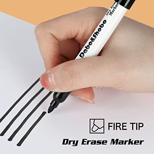 Dabo&Shobo Low Odor Dry Erase Markers, Fine Tip, Bulk Pack of 80, Black Whiteboard Markers, Suitable for School, Office, or Home