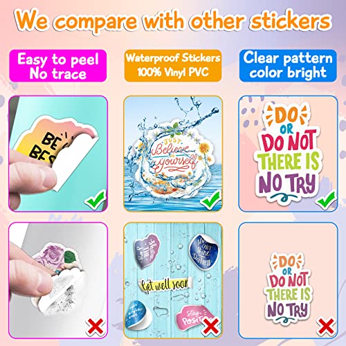 300 Pieces Inspirational Quote Stickers for Teens Students Teachers, Motivational Stickers for Water Bottles Women, Aesthetic Laptop Decals Waterproof Vinyl Positive Stickers for Planners Scrapbooking