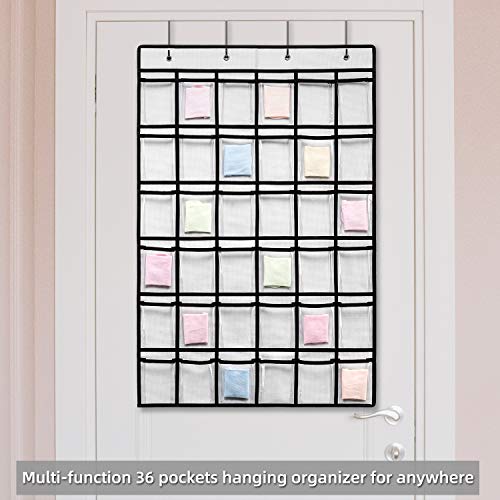 SAVERHO 36 Pockets Classroom Pocket Chart for Cell Phones, Pocket Chart for Calculator Holder with 36 Number Sticker (White)