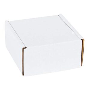 RUSPEPA Recyclable Corrugated Box Mailers - Cardboard Box Perfect for Shipping Small - 4" x 4" x 2" - 50 Pack - Oyster White