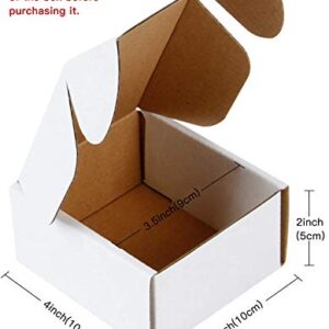 RUSPEPA Recyclable Corrugated Box Mailers - Cardboard Box Perfect for Shipping Small - 4" x 4" x 2" - 50 Pack - Oyster White