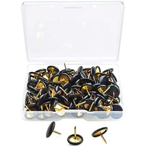 100 pcs push pins,thumb tacks, board pins for cork board, push pins for school, office, map, photo wall, cork board bulletin board(black)