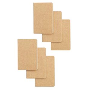 twone pocket notebook, 6 pack softcover mini notebooks 3.5″ x 5.5″ kraft brown notebook small memo notepad for men women kids traveler author, 30 sheets,60 lined pages