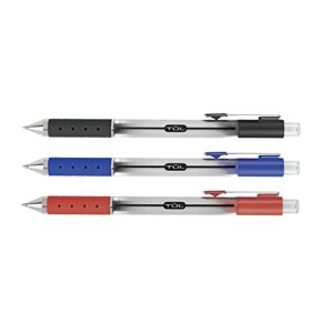 TUL® GL Series Retractable Gel Pens, Medium Point, 0.7 mm, Silver Barrel, Assorted Business Inks, Pack Of 12 Pens