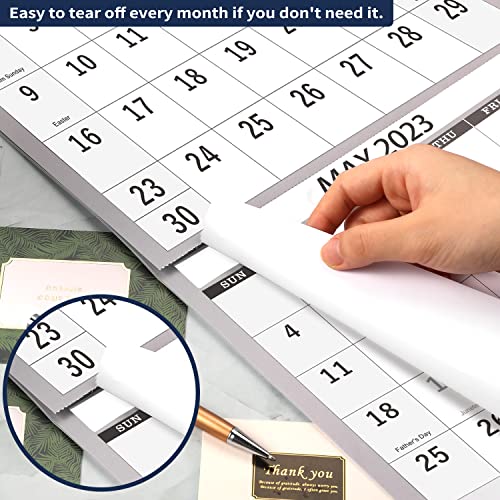 2023-2024 Wall Calendar – Apr.2023 - Jul.2024, 3 Month Calendar Vertical Display, 3-Month Wall Calendar 2023-2024, 11" x 26", Large Monthly Calendar, Lay- Flat, Holidays, Blocks, Perfect for Planning