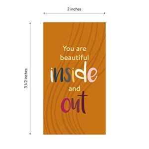 DiverseBee 60 Pack Assorted Motivational Cards - Inspirational and Kindness Mini Note Cards, Gratitude Encouragement Card Set with 60 Unique Motivational Quotes Business Card Size and Blank Back (Assorted)