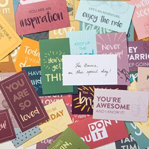 DiverseBee 60 Pack Assorted Motivational Cards - Inspirational and Kindness Mini Note Cards, Gratitude Encouragement Card Set with 60 Unique Motivational Quotes Business Card Size and Blank Back (Assorted)