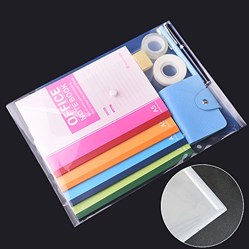 EOOUT 30pcs Plastic Envelopes, Clear Reusable Poly Envelope Waterproof File Folder with Snap Button, US Letter, A4 Size, for School Office Supplies