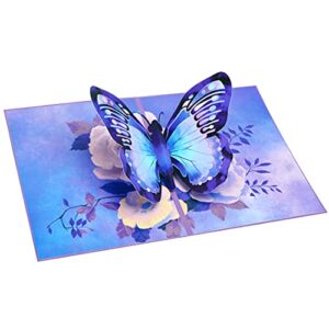 Ribbli Butterfly Birthday Card - 3D Greeting Pop Up Card,Morpho Butterfly Card,Anniversary,Retirement,Thinking Of You,Get Well,Butterfly Gifts For Her,Women,Wife,Daughter,Girl,Mom,Girlfriend