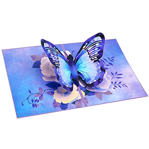 Ribbli Butterfly Birthday Card - 3D Greeting Pop Up Card,Morpho Butterfly Card,Anniversary,Retirement,Thinking Of You,Get Well,Butterfly Gifts For Her,Women,Wife,Daughter,Girl,Mom,Girlfriend