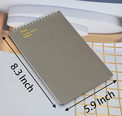 Yansanido Top Bound Spiral Notebook, 4 Pcs 4 Color A5 Size Thick Plastic Hardcover 7mm College Ruled Paper 80 Sheets (160 Pages) Journal for School and Office Supplies (4 Pcs A5)