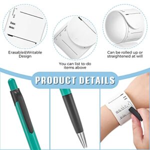 2 Pieces Reusable Erasable to Do List Silicone Wrist Band with 1 Pieces Rolling Ball Gel Ink Pen and 1 Pieces Eraser for Daily Planner, Memo Pad