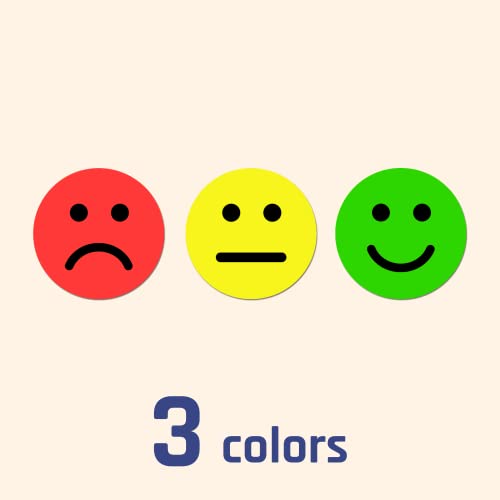 1" Happy/Sad Smiling Face Behavior Stickers - (Red/Yellow/Green), Pack of 1200