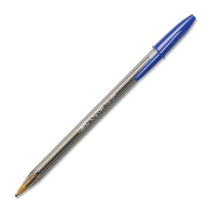 bic cristal xtra bold ballpoint pen, bold point (1.6mm), blue, 12-count