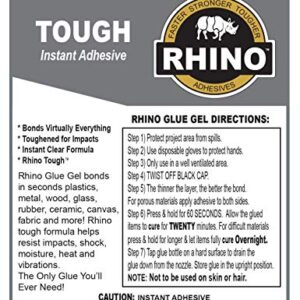 Rhino Glue Gel, Heavy Duty 40 Gram Clear