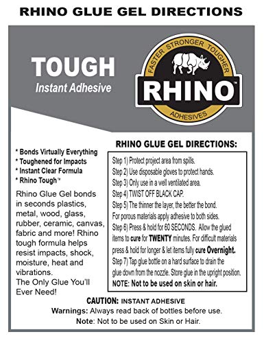 Rhino Glue Gel, Heavy Duty 40 Gram Clear