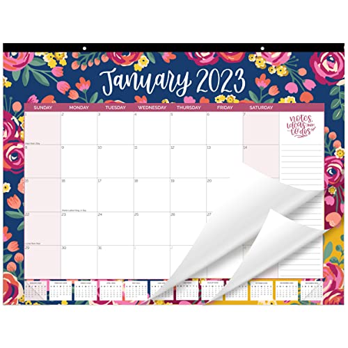 bloom daily planners 2023 Calendar Year Desk/Wall Monthly Calendar Pad (January 2023 - December 2023) - Large 21" x 16" Hanging or Desktop Blotter - Vintage Floral