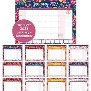 bloom daily planners 2023 Calendar Year Desk/Wall Monthly Calendar Pad (January 2023 - December 2023) - Large 21" x 16" Hanging or Desktop Blotter - Vintage Floral