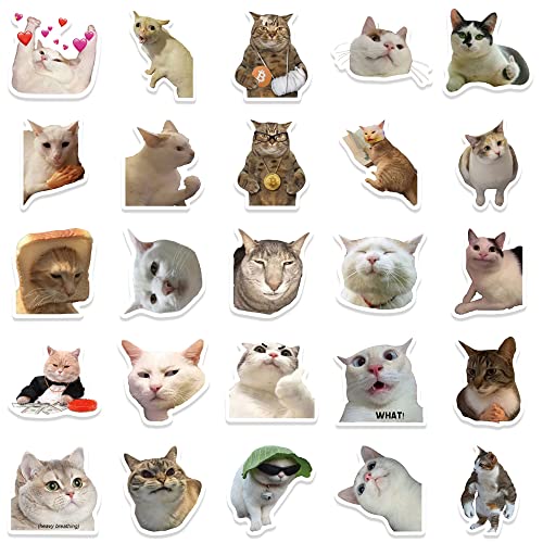 50Pcs Cute Cat Stickers Bulk Kawaii for Kids Water Bottle Cars Adults Laptop