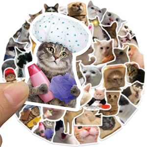 50Pcs Cute Cat Stickers Bulk Kawaii for Kids Water Bottle Cars Adults Laptop