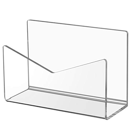 KTRIO Acrylic Mail Holder Mail Organizer Countertop, Letter Holder for Desk 6x2.5x4 Inches Envelope Holder Mail Sorter Stand for Home Office School