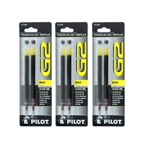 pilot g2 gel ink pen refills black 1.0 mm, 2ct/pk, 3 packs