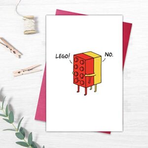 Funny Birthday Card for Boyfriend Girlfriend, Lego Love Card for Her Him, Humorous Anniversary Bday Card