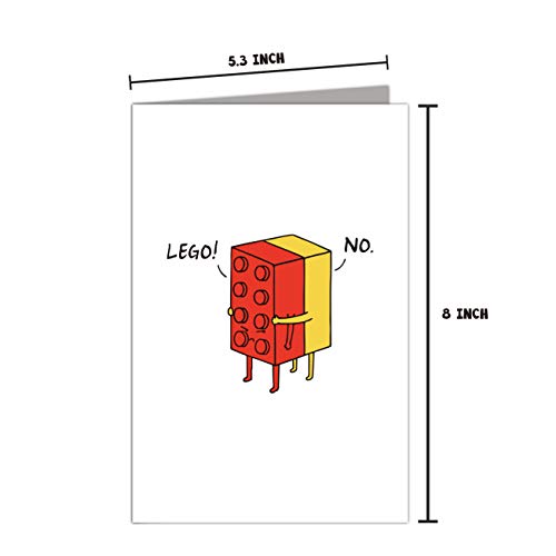 Funny Birthday Card for Boyfriend Girlfriend, Lego Love Card for Her Him, Humorous Anniversary Bday Card