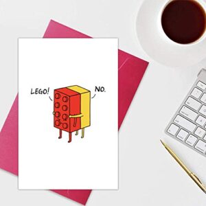 Funny Birthday Card for Boyfriend Girlfriend, Lego Love Card for Her Him, Humorous Anniversary Bday Card