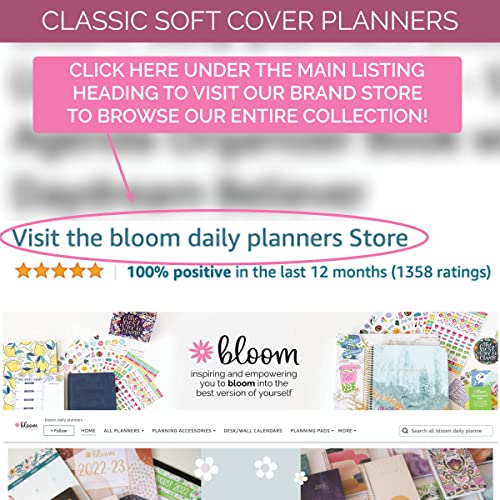 bloom daily planners 2023 Calendar Year Day Planner (January 2023 - December 2023) - 5.5” x 8.25” - Weekly/Monthly Agenda Organizer Book with Stickers & Bookmark - Green Modern Abstract