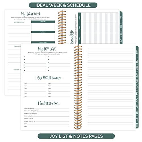 bloom daily planners 2023 Calendar Year Day Planner (January 2023 - December 2023) - 5.5” x 8.25” - Weekly/Monthly Agenda Organizer Book with Stickers & Bookmark - Green Modern Abstract