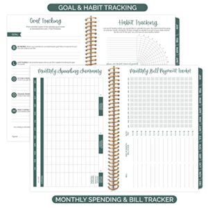 bloom daily planners 2023 Calendar Year Day Planner (January 2023 - December 2023) - 5.5” x 8.25” - Weekly/Monthly Agenda Organizer Book with Stickers & Bookmark - Green Modern Abstract