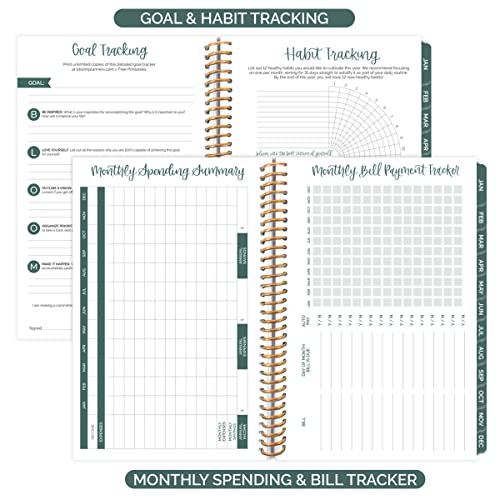 bloom daily planners 2023 Calendar Year Day Planner (January 2023 - December 2023) - 5.5” x 8.25” - Weekly/Monthly Agenda Organizer Book with Stickers & Bookmark - Green Modern Abstract