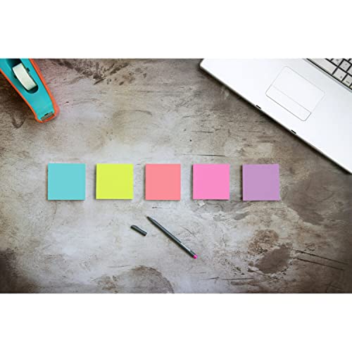 Post-it Super Sticky Notes, 3x3 in, 12 Pads, 2X the Sticking Power, Supernova Neons, Bright Colors, Recyclable (654-12SSMIA)