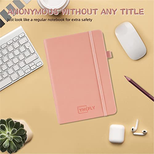 YHCFLY Password Book with Alphabetical tabs, Hardcover Internet Address & Password Organizer Logbook, Medium Size Password Keeper Notebook Journal for Home Office (Peach Pink)