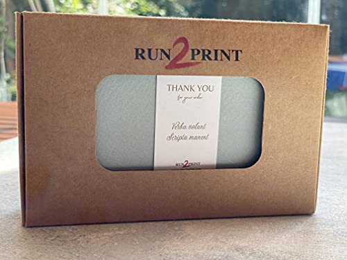 (36 Pack) Run2Print Beyond Grateful Thank You Cards With Envelopes & Gift of 36 Foiled Stickers - Elegant Dusty Blue Emboss Rose Gold Foil Pressed Blank Notes Wedding All Occasion Cards (Dusty Blue)