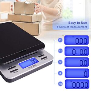 Fuzion Shipping Scale, Accurate Digital Postal Scale 86 lb/0.1 oz with Hold and Tare Function, LCD Display, Postage Scale for Packages and Mailing, Battery and AC Adapter Included