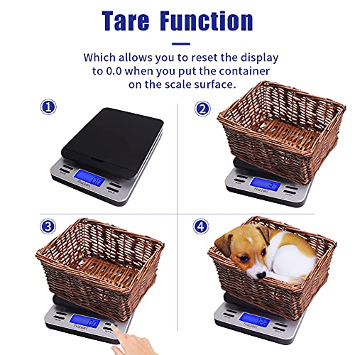 Fuzion Shipping Scale, Accurate Digital Postal Scale 86 lb/0.1 oz with Hold and Tare Function, LCD Display, Postage Scale for Packages and Mailing, Battery and AC Adapter Included