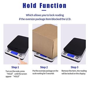 Fuzion Shipping Scale, Accurate Digital Postal Scale 86 lb/0.1 oz with Hold and Tare Function, LCD Display, Postage Scale for Packages and Mailing, Battery and AC Adapter Included