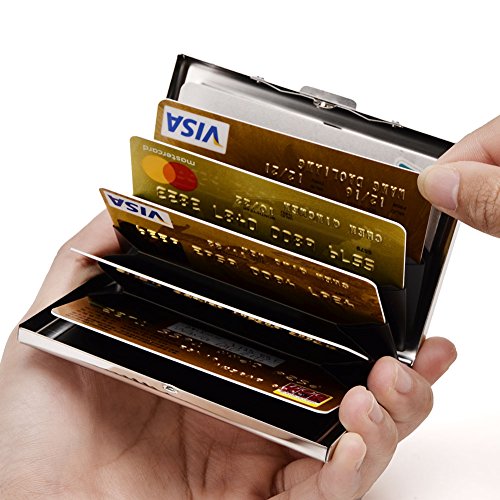 RFID Credit Card Holder Metal Wallet Stainless Steel Credit Card Protector Case Business Card Holder for Men or Women