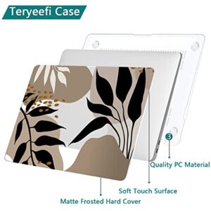 Teryeefi Compatible with 2020 MacBook Air 13 inch Case 2021 2019 Model M1 A2337 A2179 A1932, Clear Hard Shell Case & Keyboard Cover & Screen Protector for Mac Air 13 with Touch ID, Tropical Leaves