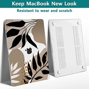 Teryeefi Compatible with 2020 MacBook Air 13 inch Case 2021 2019 Model M1 A2337 A2179 A1932, Clear Hard Shell Case & Keyboard Cover & Screen Protector for Mac Air 13 with Touch ID, Tropical Leaves