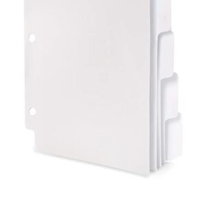 Blue Summit Supplies 5 Tab Mini Tab Dividers, White, 5 Mini Binder Dividers with 3 Hole Punch, for Notebooks and 3 Ring Binders, 5.5 x 8.5 Inches, Heavy Duty Paper, Set of 6, 30 Dividers