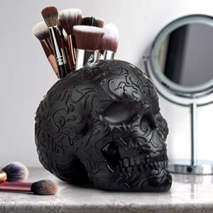 Wicked Vanity Beauty Skull Makeup Brush Holder, Pen Holder, Vanity, Desk, Office Organizer, Stationary, Decor Planter