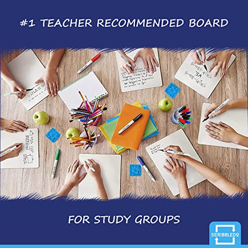 Set of 24 Small White Board Dry Erase Boards Classroom Pack Mini White Boards 9"x12” Double Sided Personal Whiteboards for Students Teachers School Supplies Lapboards l 24 Mini Whiteboard Erasers Incl